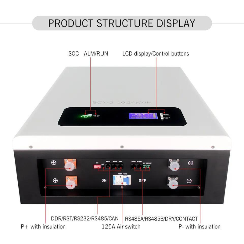 48V 200ah Solar Residential Battery Storage Solution Wall Mounted Battery